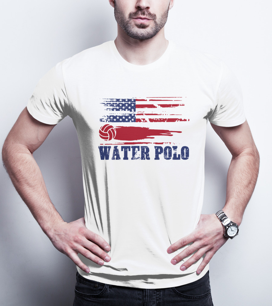USA Water Polo American Flag Team Spirit Aquatic Sport T-Shirt