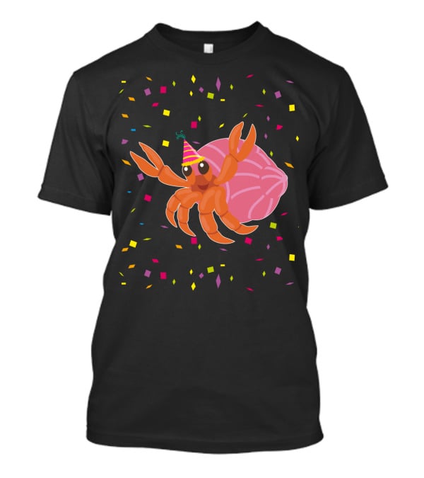 Funny Hermit Crab Birthday Party Hat Confetti T-Shirt