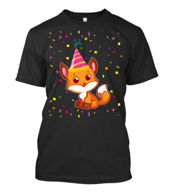 Funny Fox Birthday Confetti T-Shirt