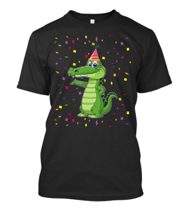 Funny Alligator Birthday Party Confetti T-Shirt
