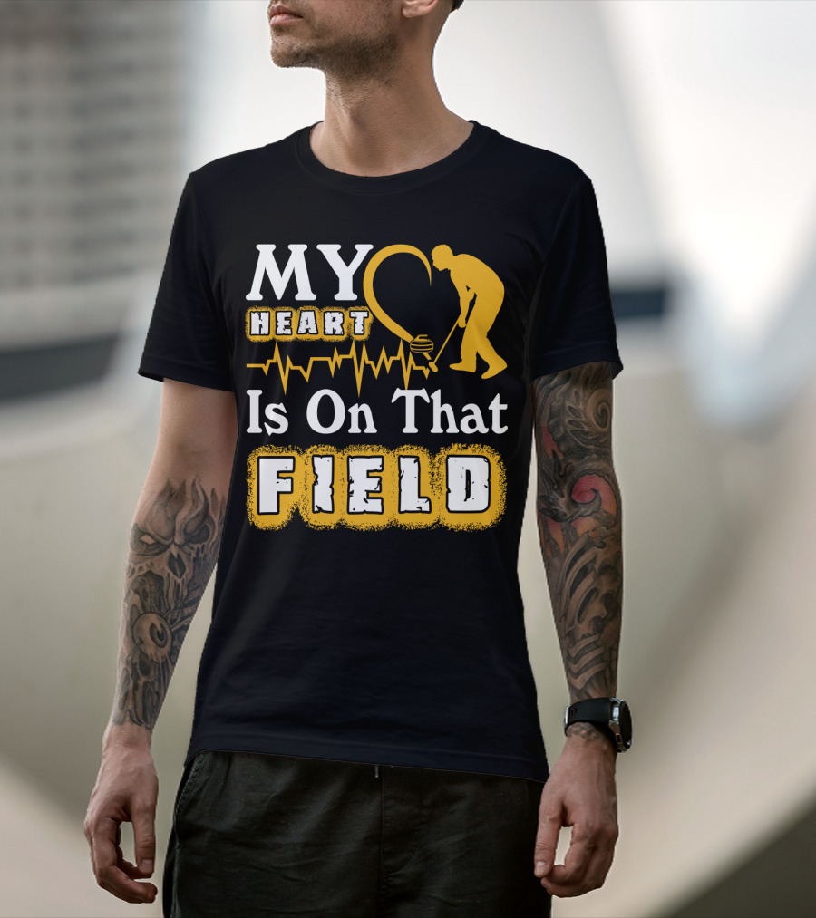 My Heart Is On That Field Curling T-Shirt