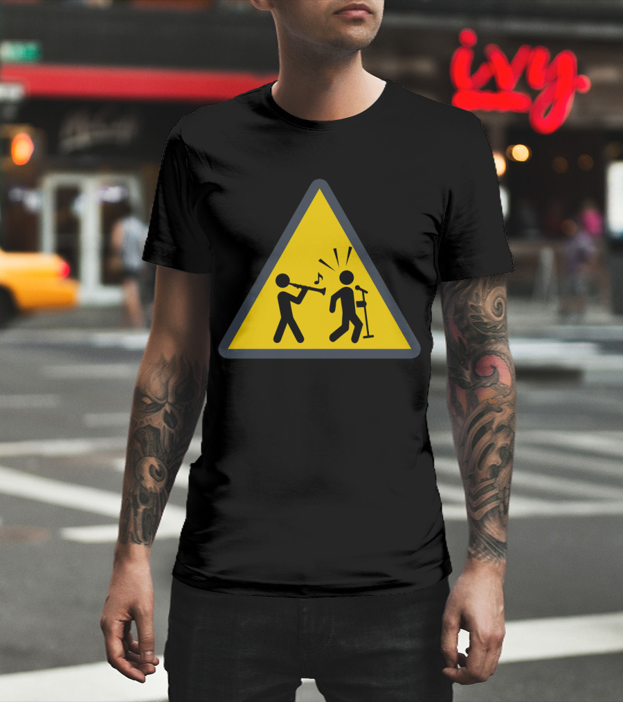Funny Oboe Caution Sign Musicians Warning T-Shirt