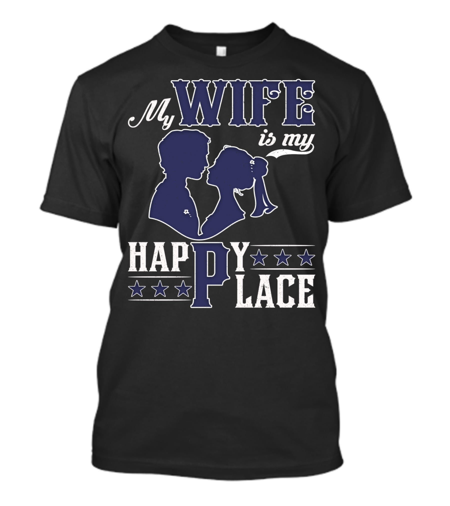My Wife Is My Happy Place Silhouette Stars T-Shirt