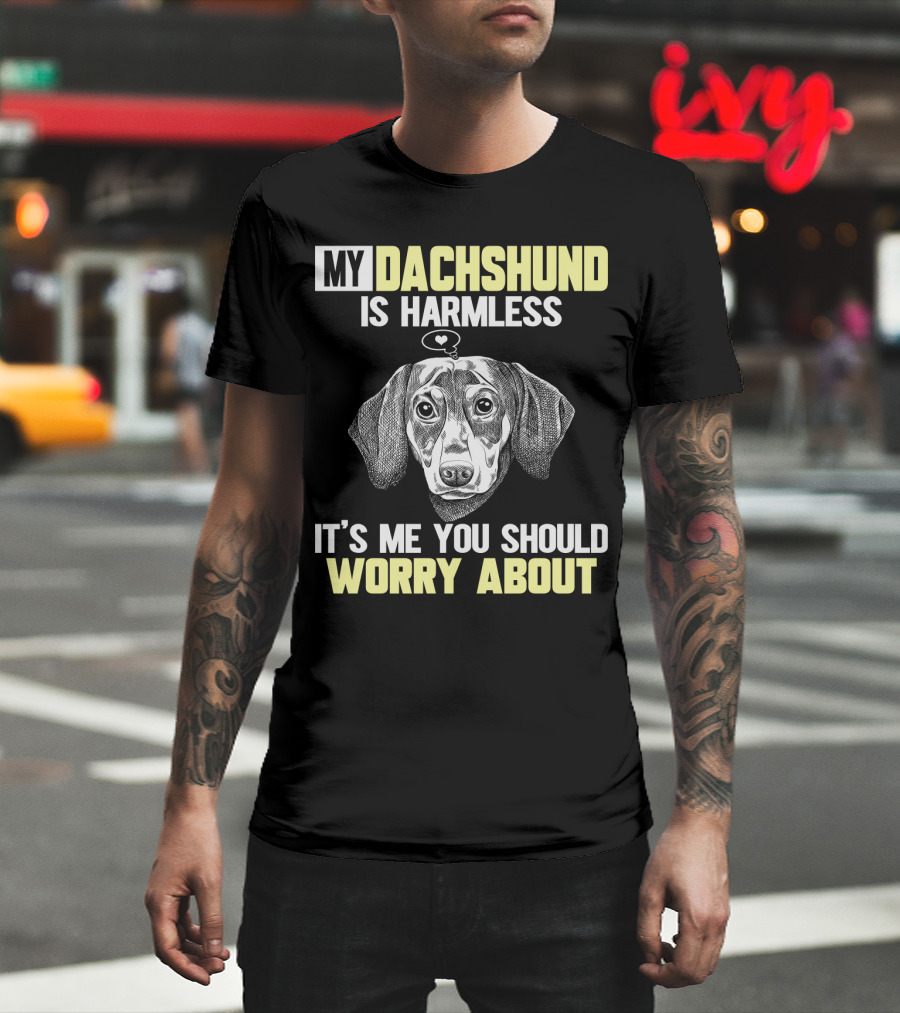 MY DACHSHUND IS HARMLESS IT'S ME YOU SHOULD WORRY ABOUT T-Shirt
