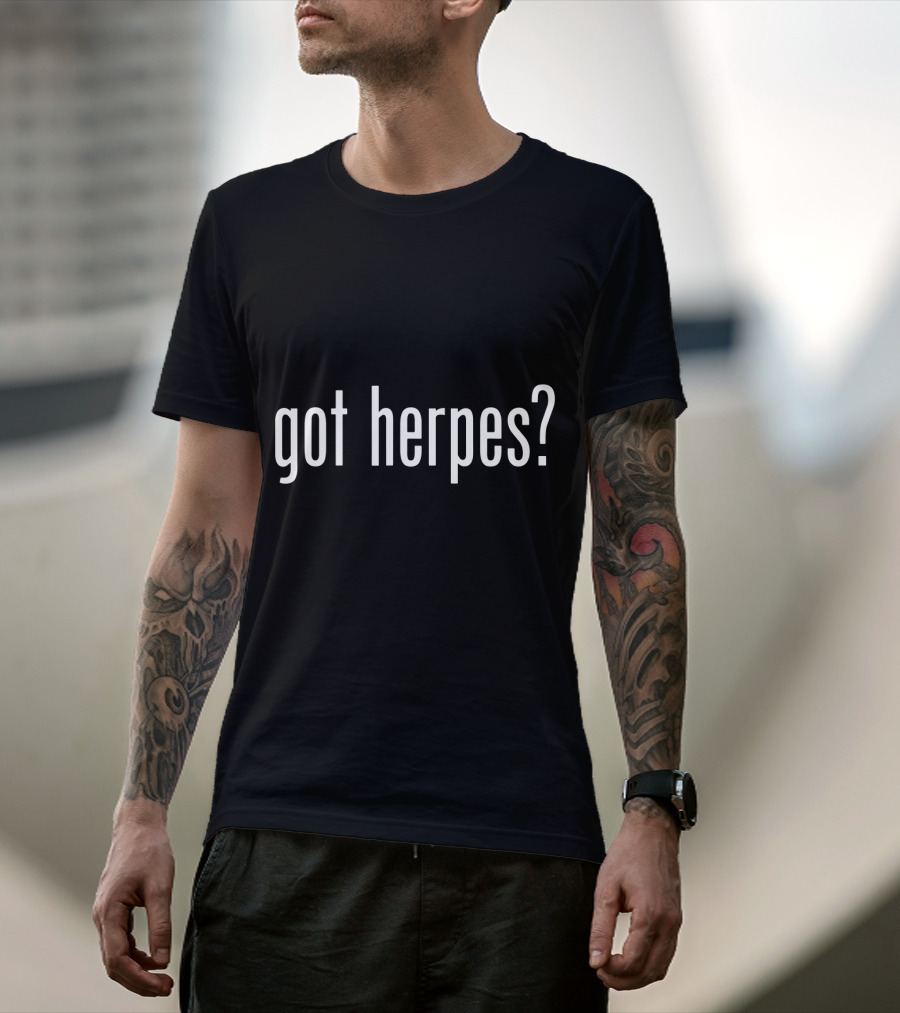 Got Herpes Vintage Parody Slogan T-Shirt