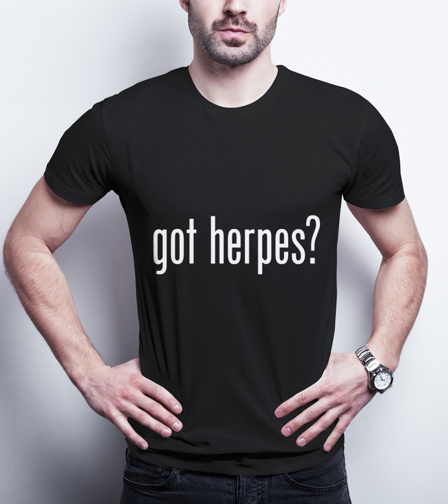 Got Herpes Vintage Parody Slogan T-Shirt