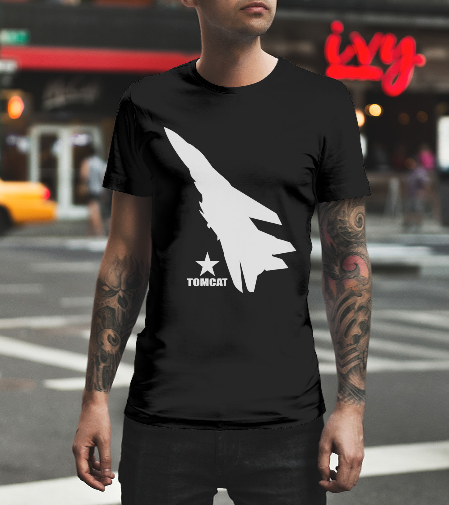 F 14 Tomcat Silhouette With Star T-Shirt