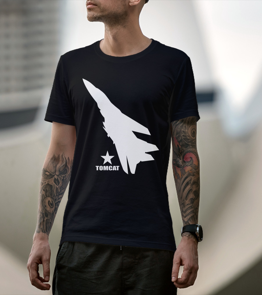 F 14 Tomcat Silhouette With Star T-Shirt