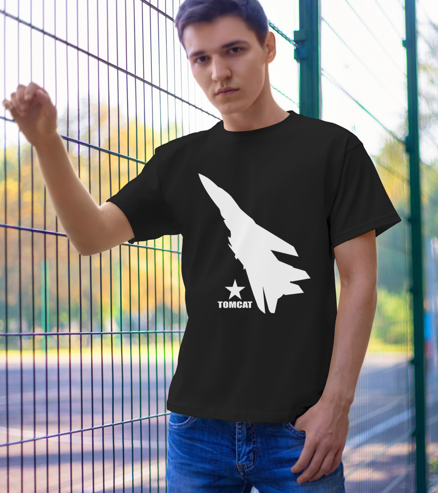 F 14 Tomcat Silhouette With Star T-Shirt