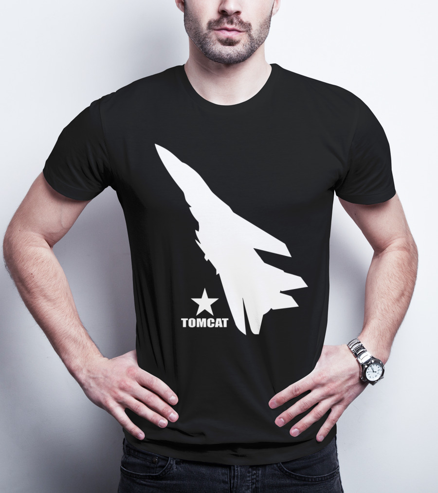 F 14 Tomcat Silhouette With Star T-Shirt