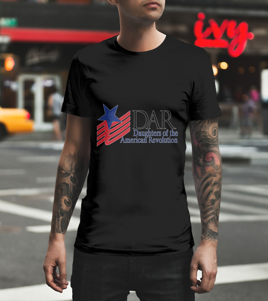 DAR Daughters Of The American Revolution Red White Blue Star Emblem T-Shirt