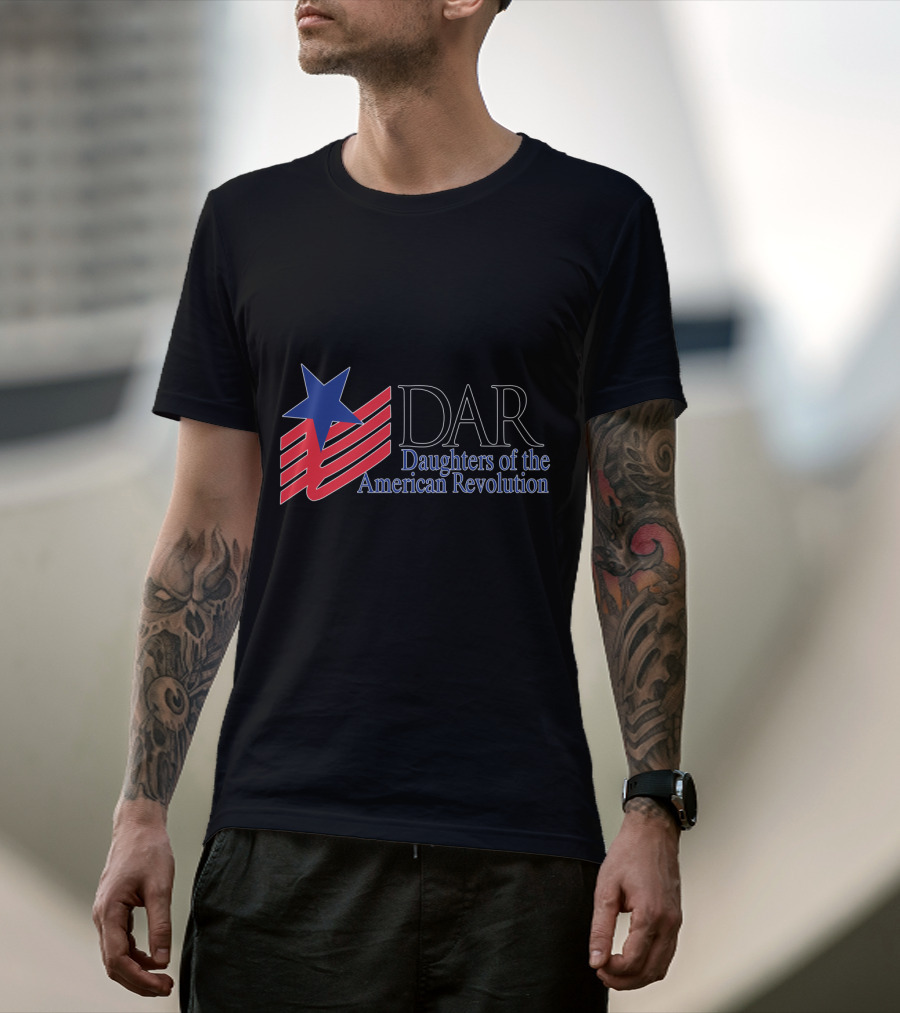 DAR Daughters Of The American Revolution Red White Blue Star Emblem T-Shirt