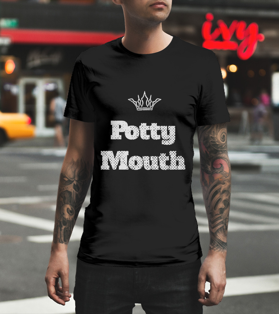 Potty Mouth With Crown Motif T-Shirt