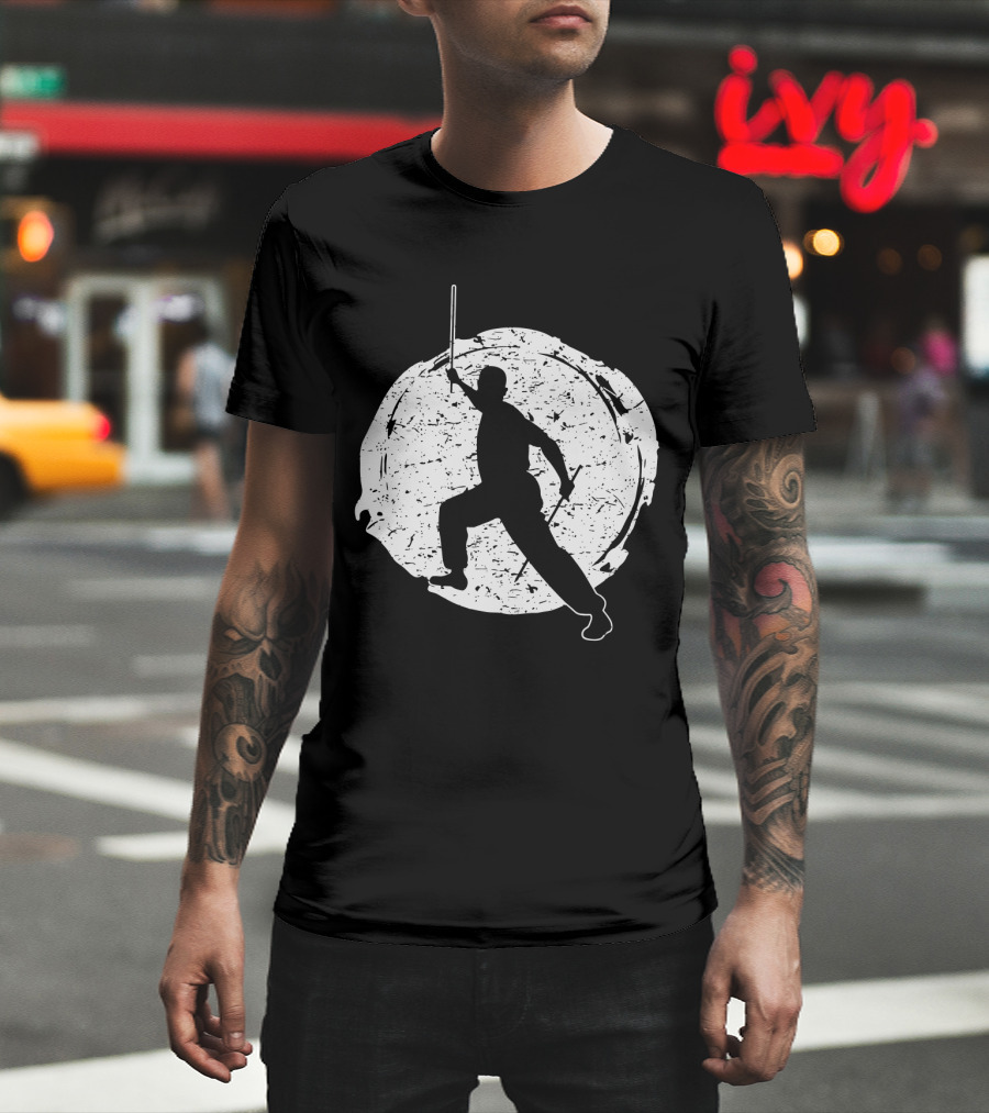 Kali Filipino MMA Discipline Arnis Stick Martial Arts Silhouette Circle T-Shirt