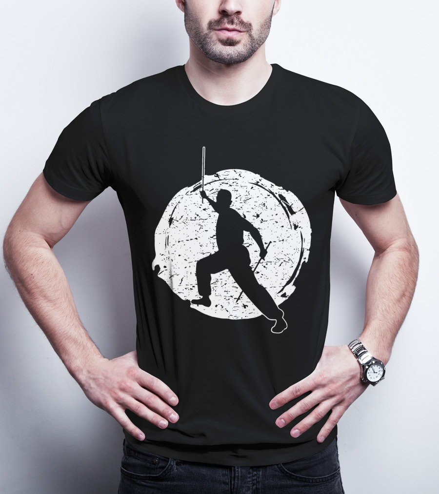 Kali Filipino MMA Discipline Arnis Stick Martial Arts Silhouette Circle T-Shirt