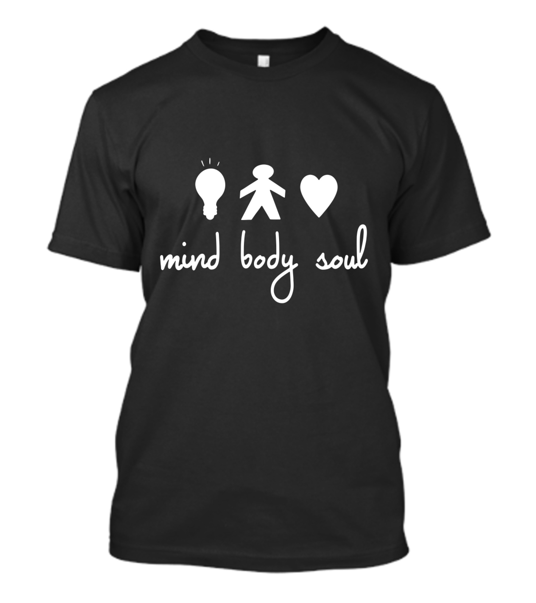 Mind Body Soul Icon Light Bulb Figure Heart Mindfulness T-Shirt