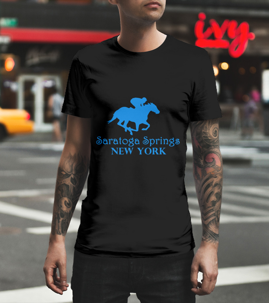 Saratoga Springs New York Horse Racing Jockey T-Shirt