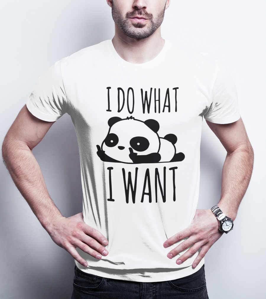 I DO WHAT I WANT Panda Peace Fingers T-Shirt