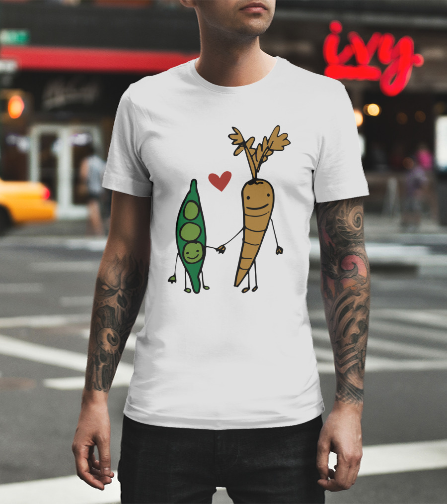 We Go Together Like Peas And Carrots Heart Connection T-Shirt