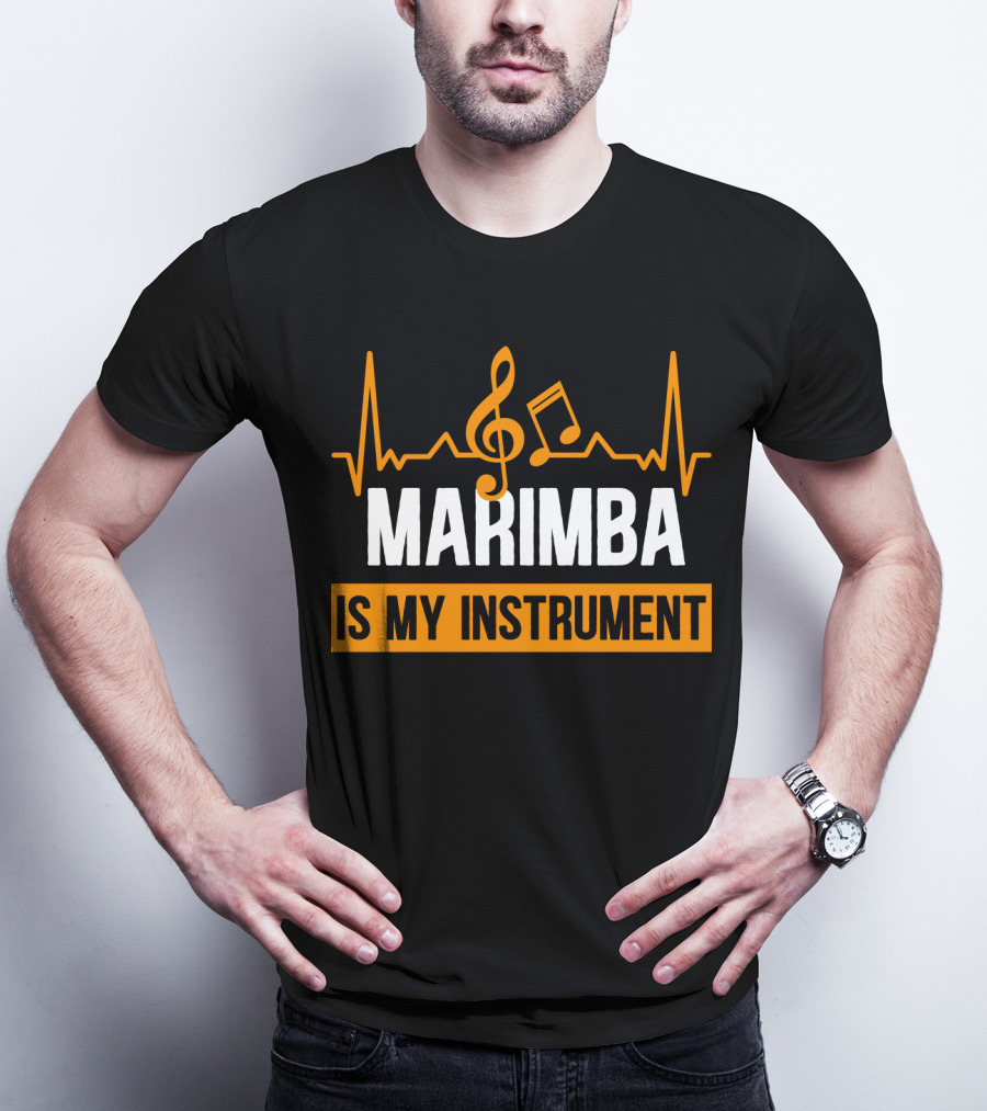 Marimba Is My Instrument Musical Pulse And Notes T-Shirt