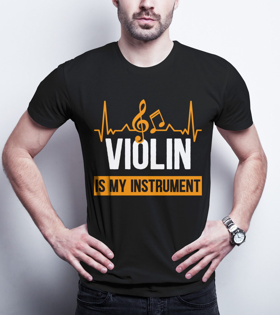 Violin Heartbeat With Musical Notes Is My Instrument T-Shirt