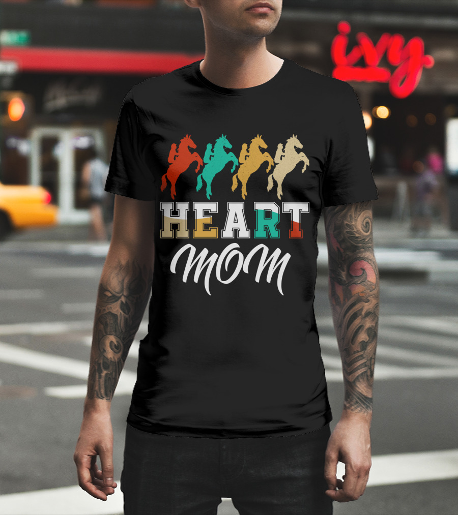 Horse Riding Heart Mom T-Shirt