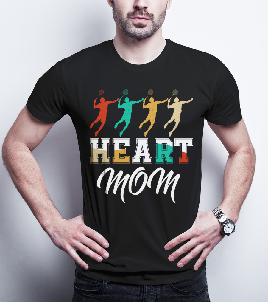 Badminton Heart Mom T-Shirt