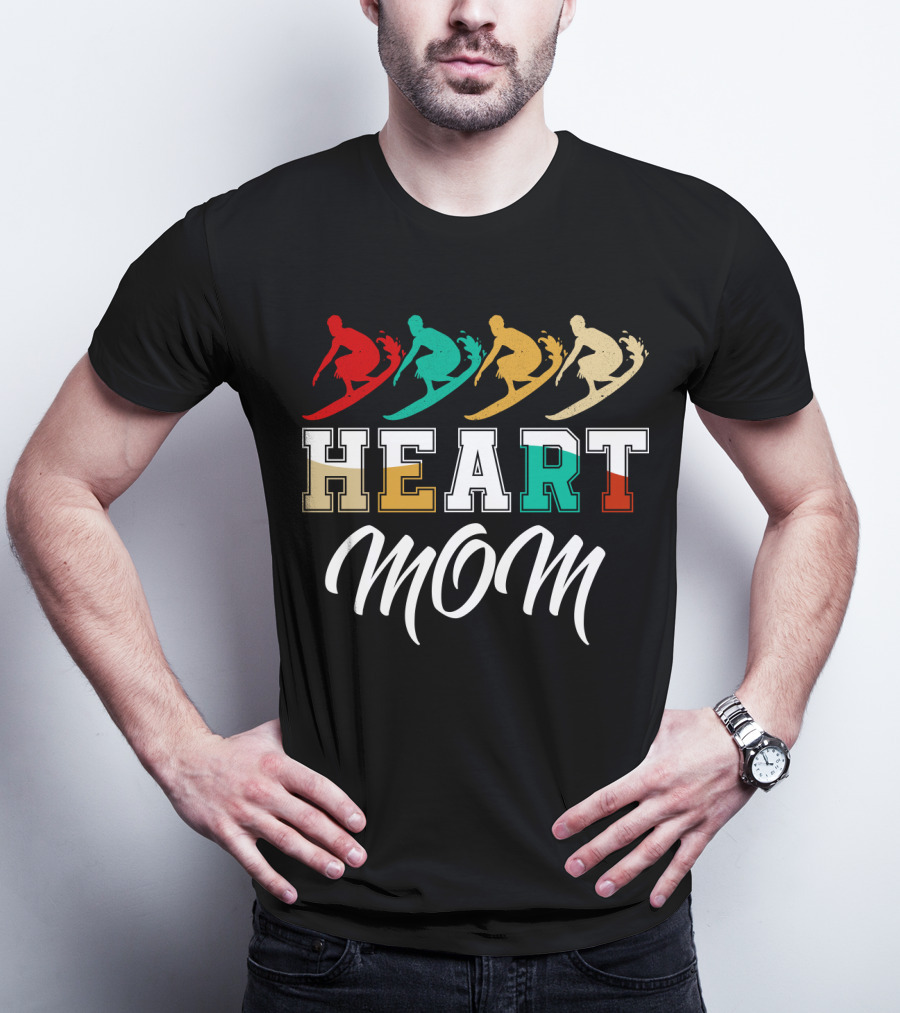 Surfing Heart Mom T-Shirt