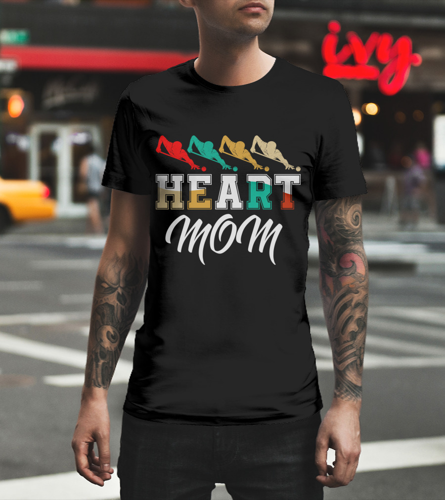 Billiards Heart Mom Pool Player T-Shirt