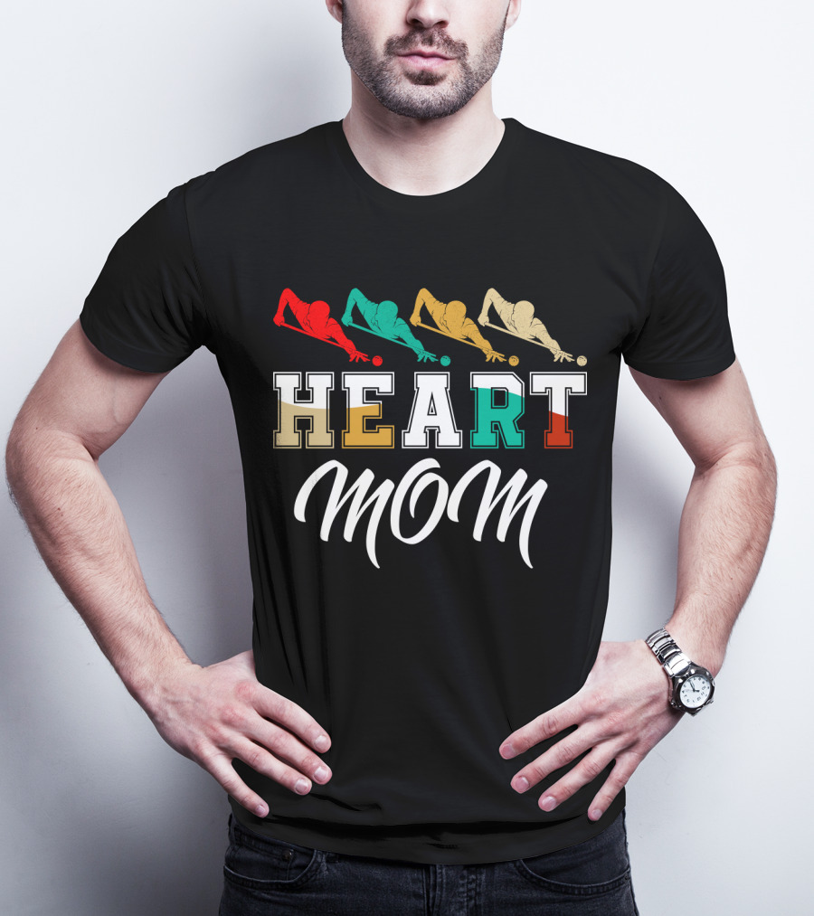 Billiards Heart Mom Pool Player T-Shirt