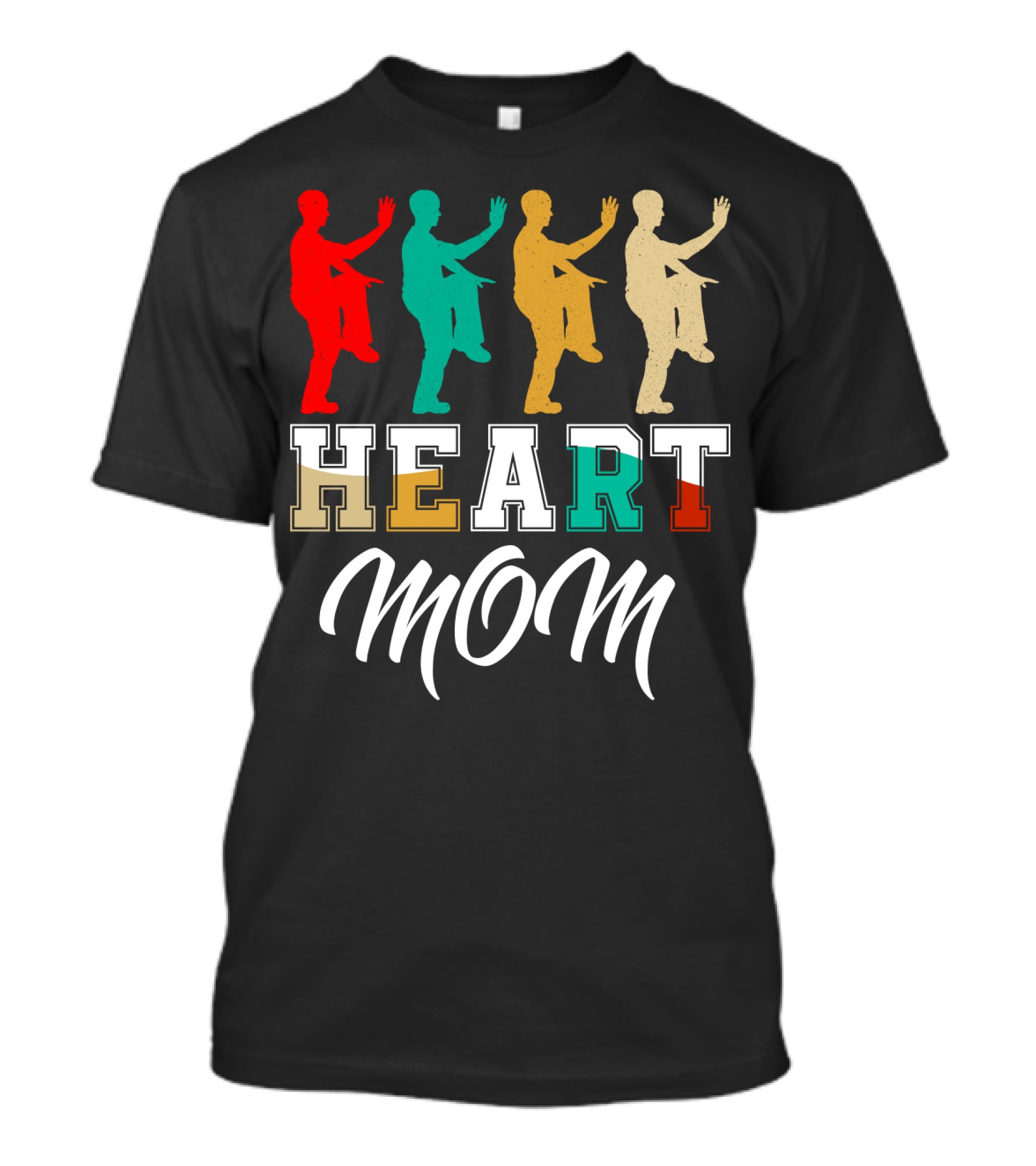 Kung Fu Fighting Heart Mom T-Shirt