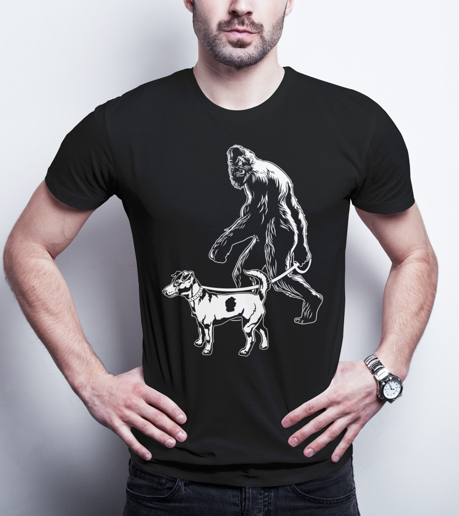 Bigfoot Walking Jack Russell Terrier T-Shirt