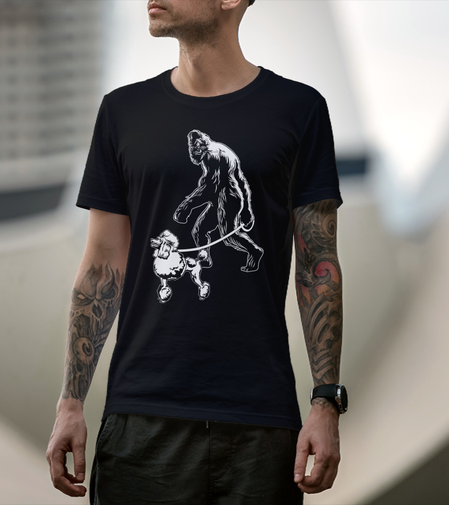 Bigfoot Walking Poodle Companion T-Shirt