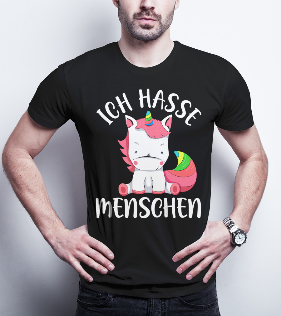 Ich Hasse Menschen Einhorn T-Shirt