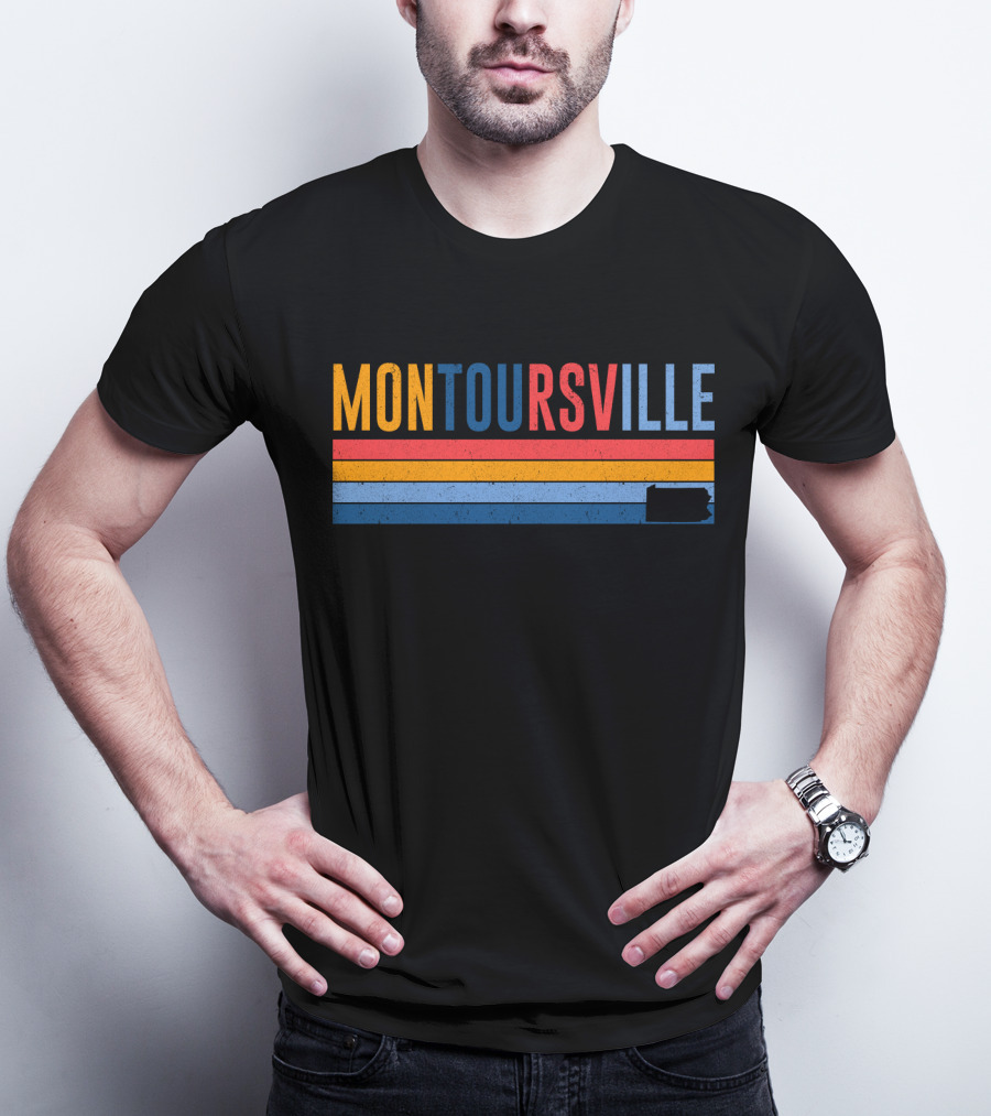 Montoursville Retro 80s Style Striped Pennsylvania T-Shirt