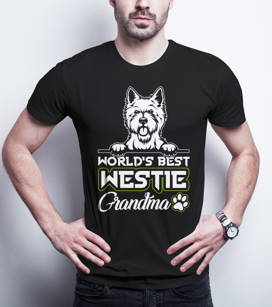World's Best Westie Grandma Paw Print T-Shirt