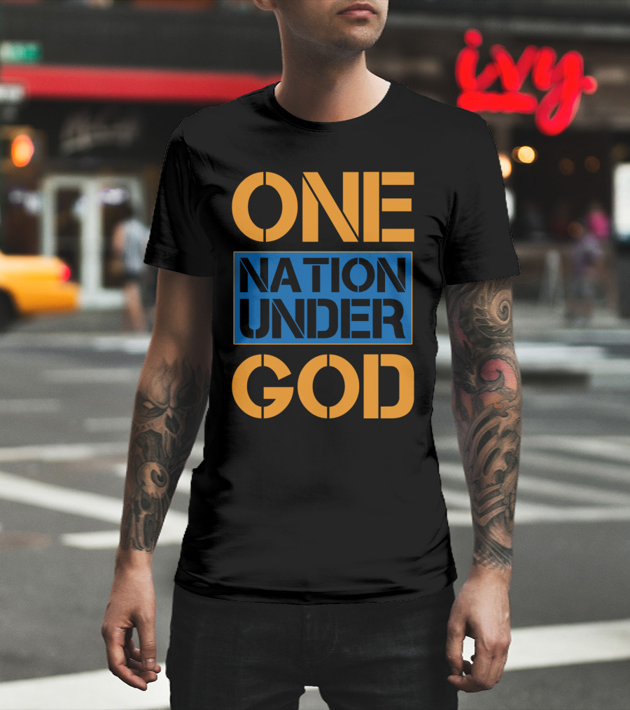 One Nation Under God Bold Color Block T-Shirt