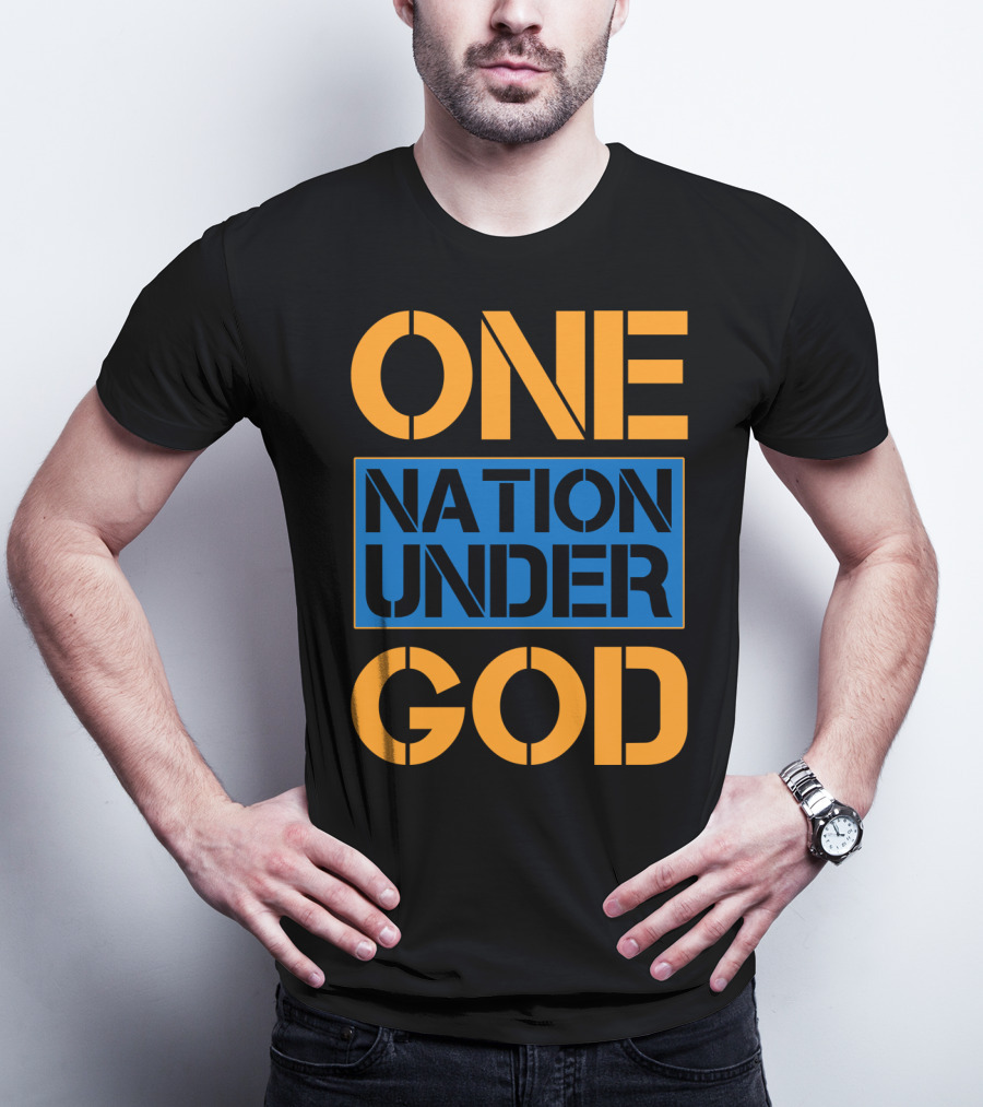 One Nation Under God Bold Color Block T-Shirt