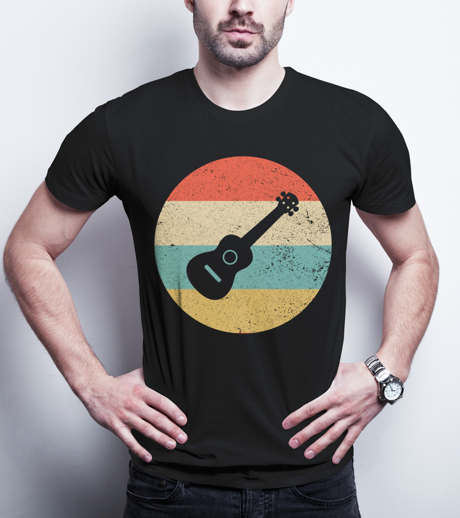 Vintage Retro Striped Ukulele T-Shirt