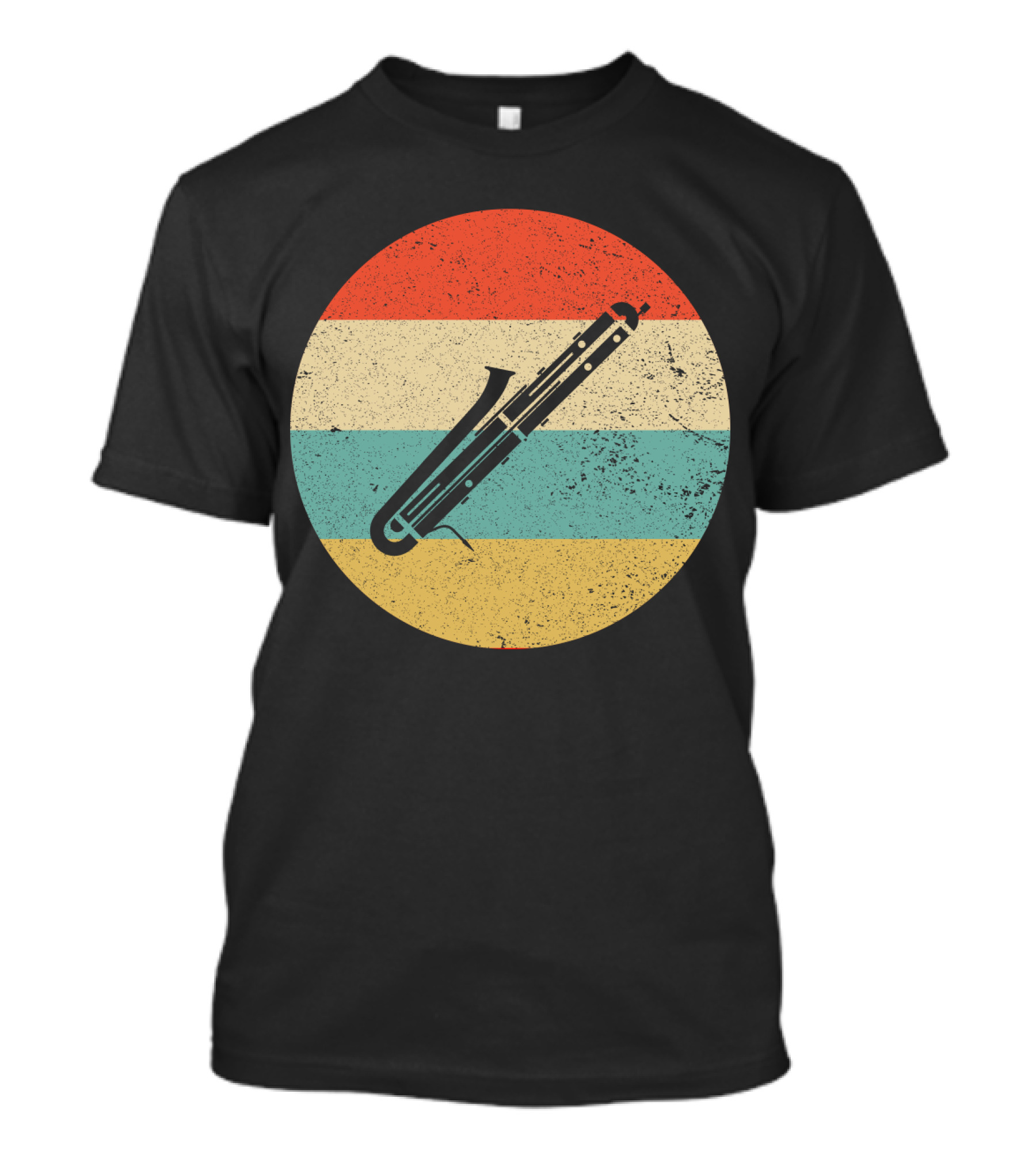 Vintage Retro Bassoon Circle Stripes T-Shirt