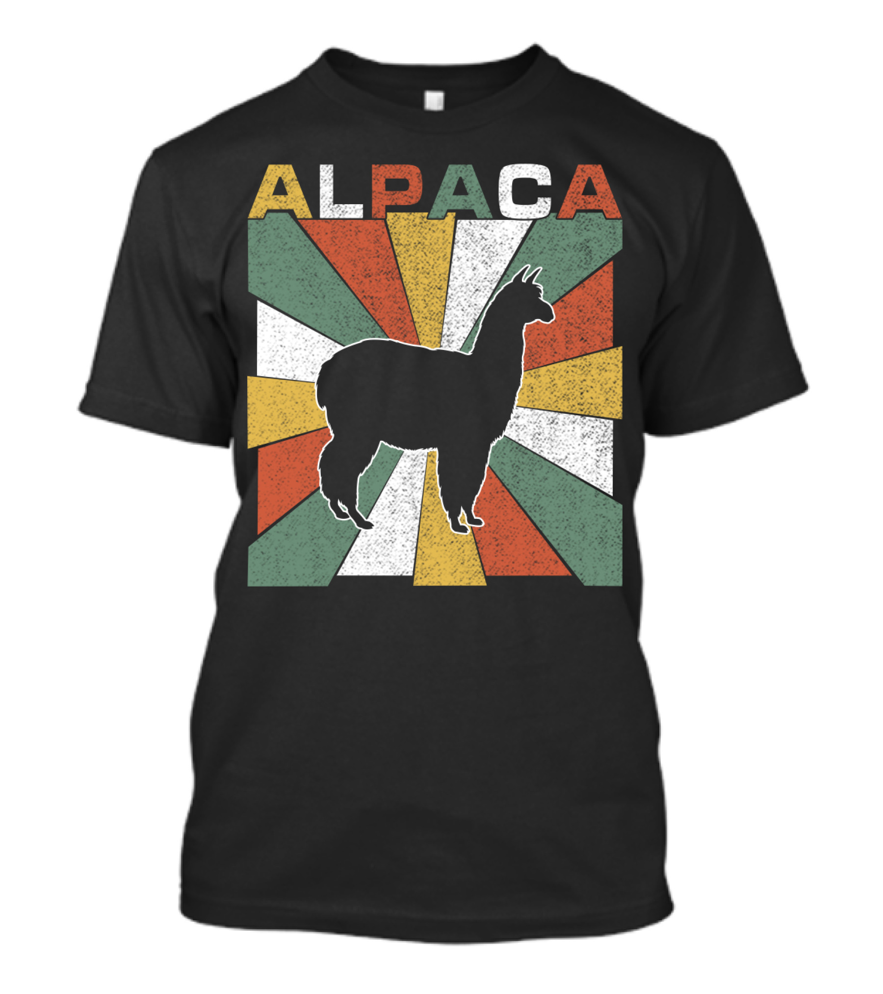 Alpaca Retro 70s Silhouette Vintage Colors T-Shirt
