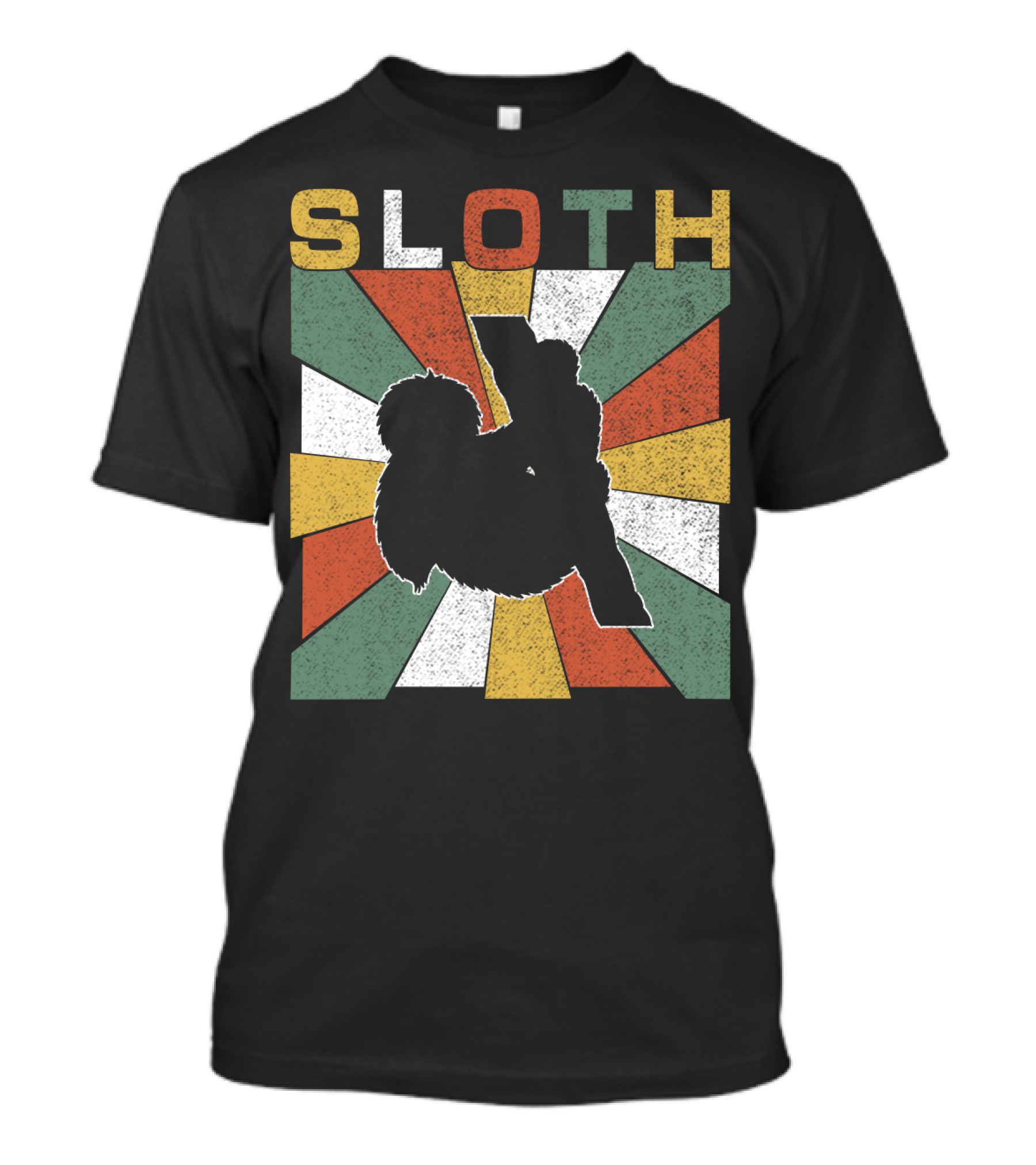 Sloth Retro 70s Vintage Colorful T-Shirt