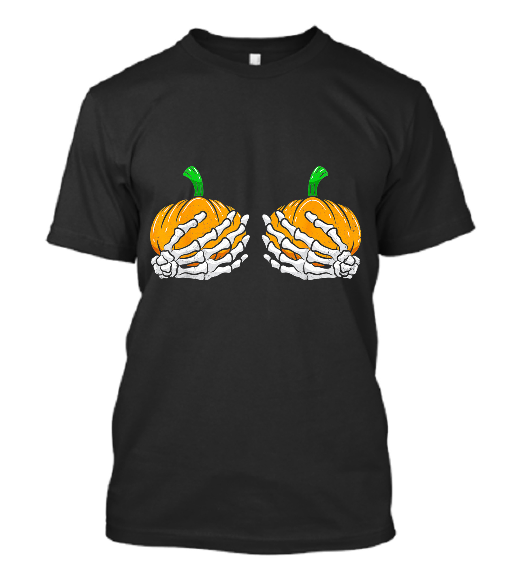 Halloween Pumpkin Skeleton Hands Bra T-Shirt