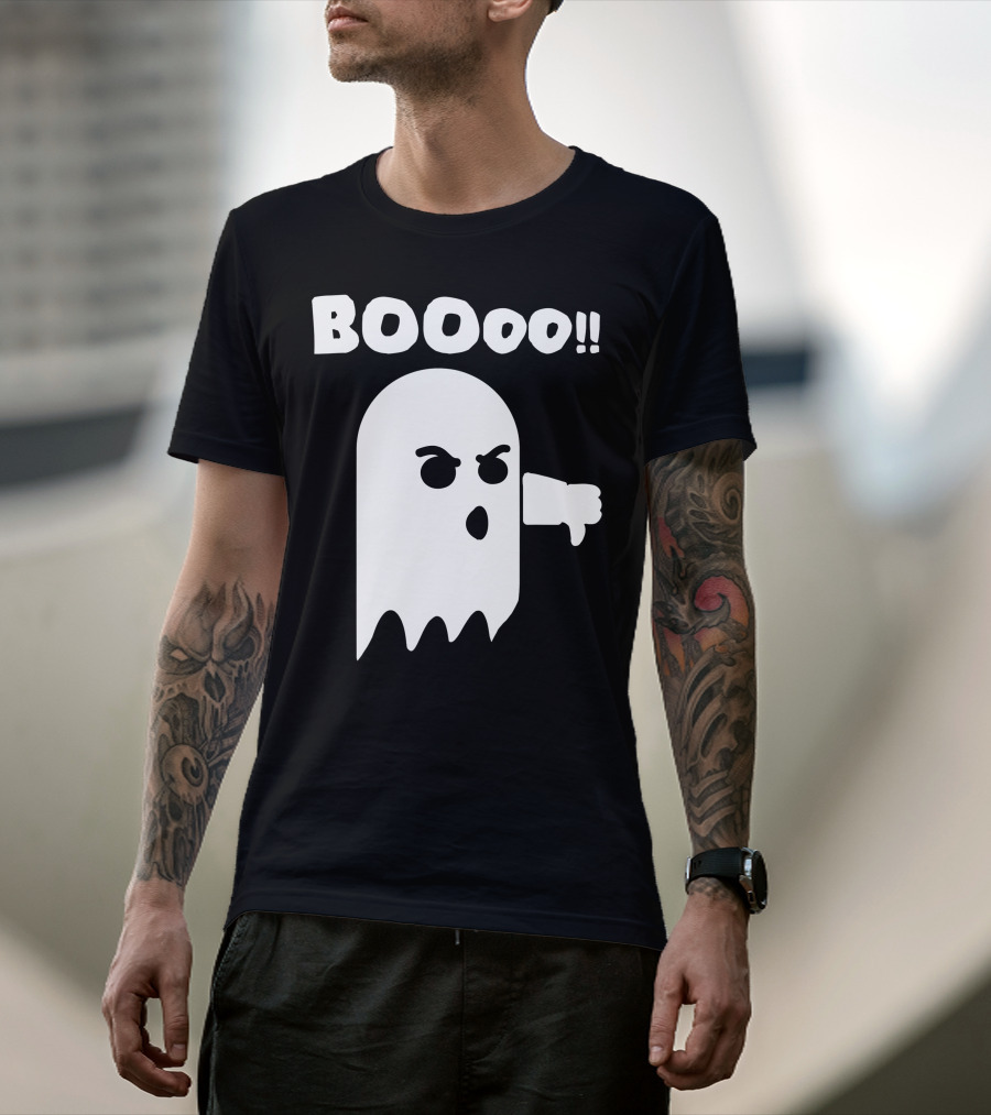 Funny Halloween Ghost BOOoo Thumbs Down T-Shirt
