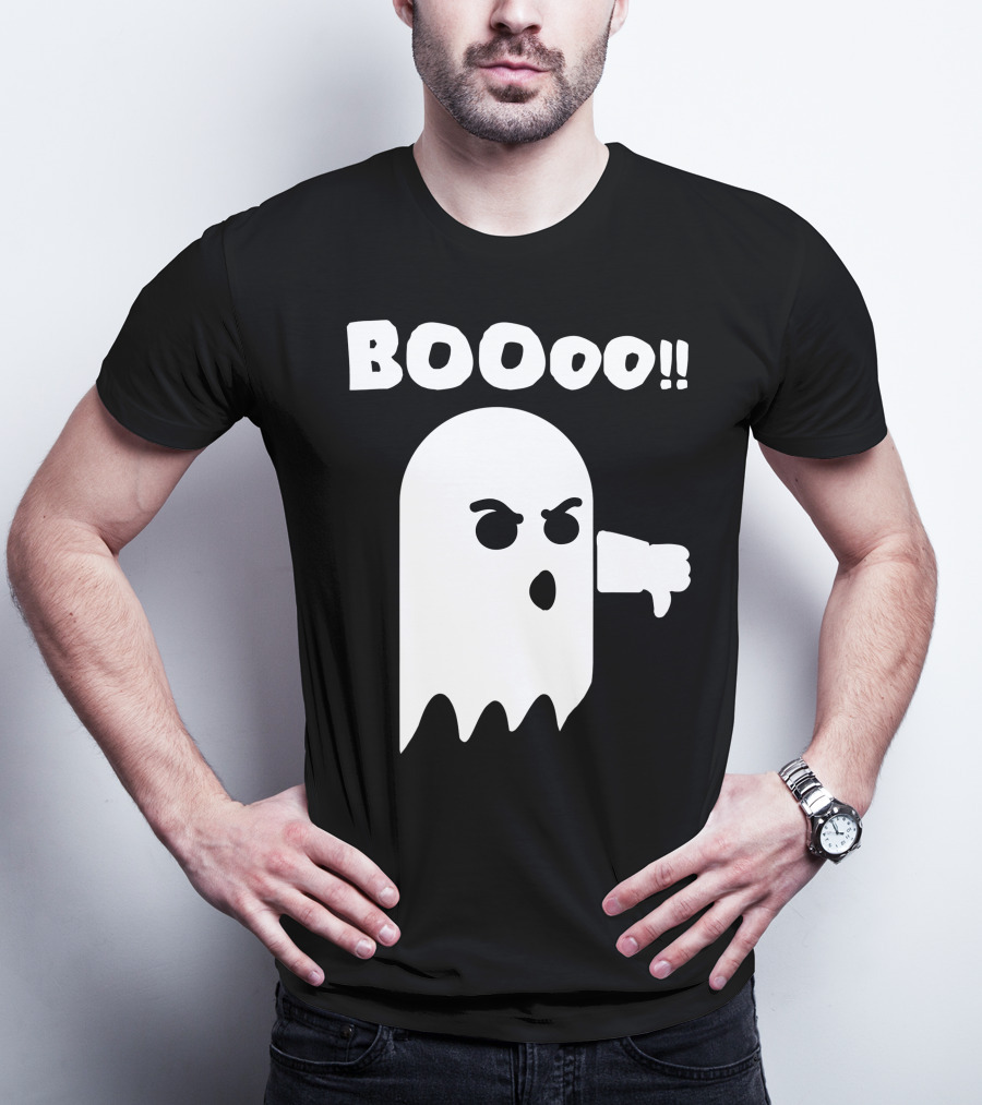 Funny Halloween Ghost BOOoo Thumbs Down T-Shirt