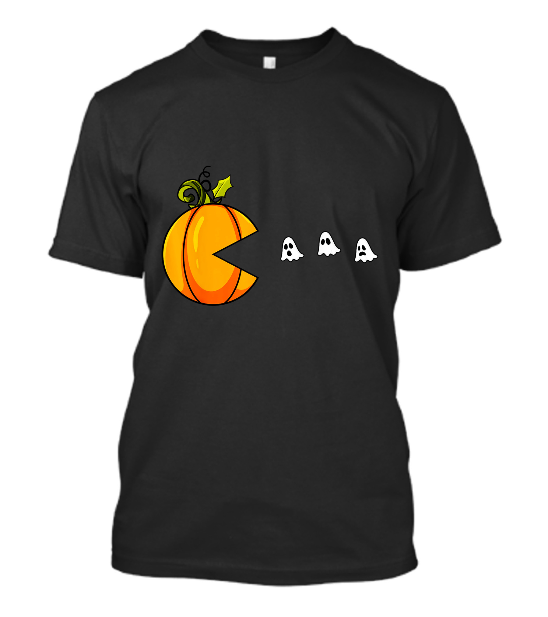 Pumpkin Pac-Man Chomping Ghosts Halloween T-Shirt