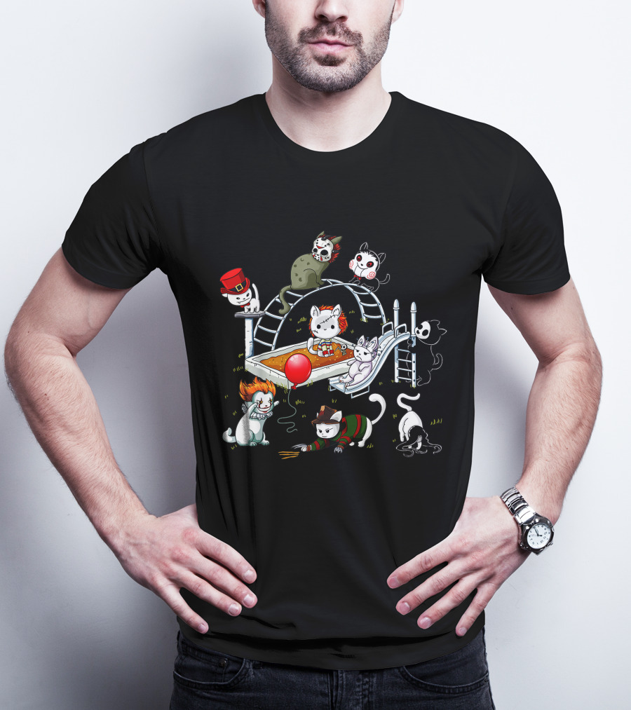 Horror Cats Playground Halloween Icons T-Shirt