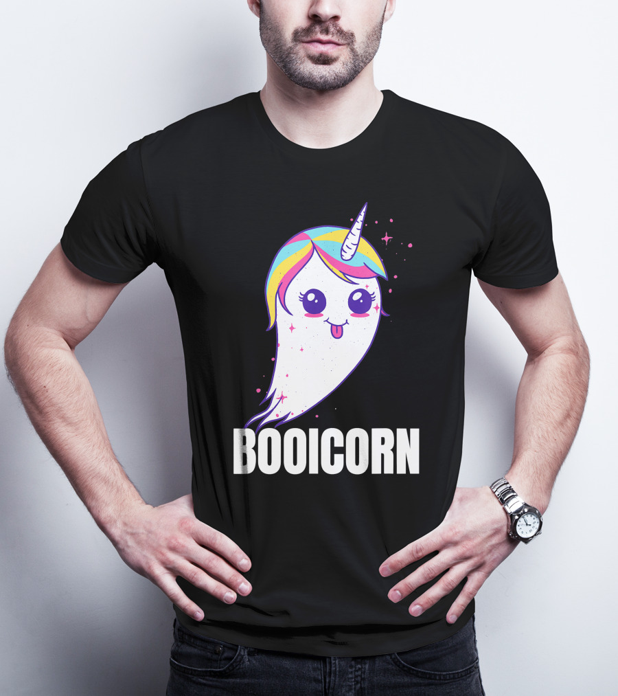 Booicorn Cute Ghost Unicorn Girls Clothes T-Shirt