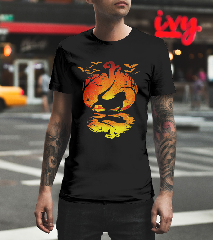 Bearded Dragon Halloween Pumpkin Bats T-Shirt