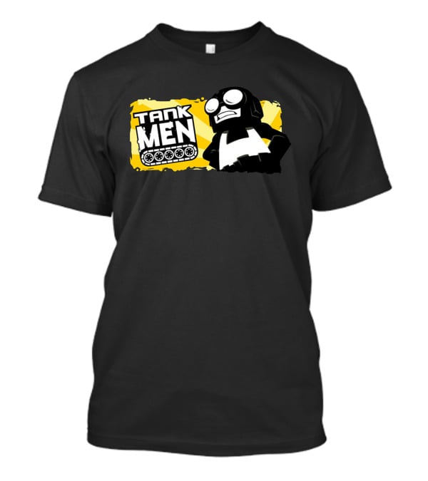 Tankmen Cartoon Character With Goggles And Tank Treads T-Shirt